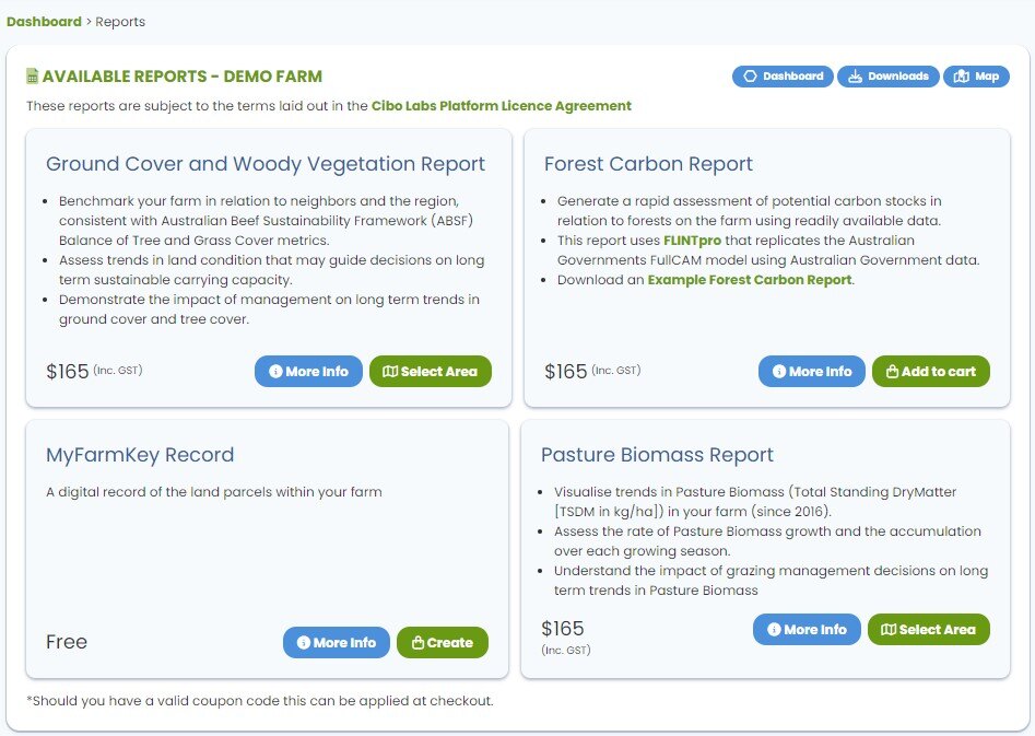 Cibo Labs Farm Reports User Guide