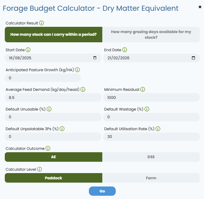Cibo Labs Forage Budget Calculator – Quick Start Guide